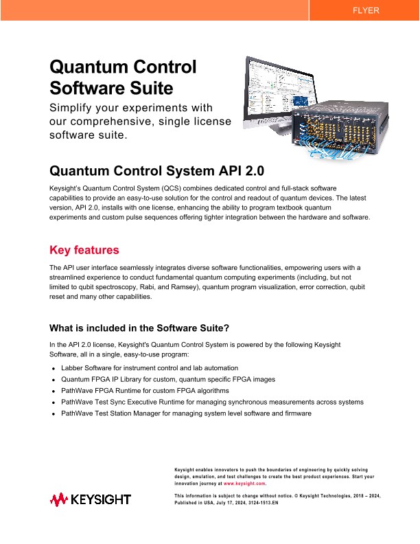 Quantum Control Software Suite PDF Asset Page | Keysight